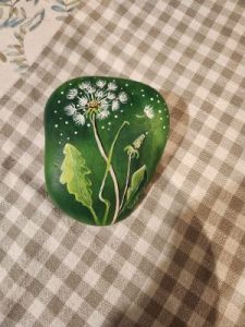 Spring Hand Painted Rock | Calgary Southcentre Seamstress